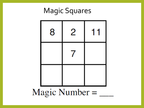 Substitution using magic squares | Teaching Resources