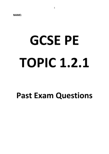 Edexcel GCSE PE - Topic 1.2.1 by - UK Teaching Resources - TES