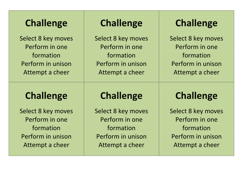 Cheerleading task cards | Teaching Resources Cheerleading task cards | Teaching Resources