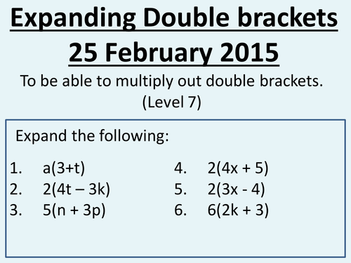 Expanding double brackets | Teaching Resources