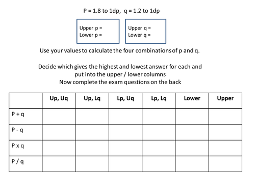 Bounds and Approximation Activity A3 | Teaching Resources