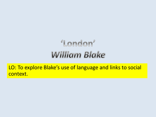 'London' - Blake | Teaching Resources