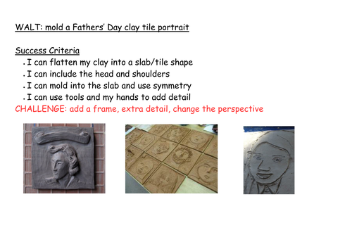 Father's Day Clay Portraits (bust or tile) | Teaching Resources