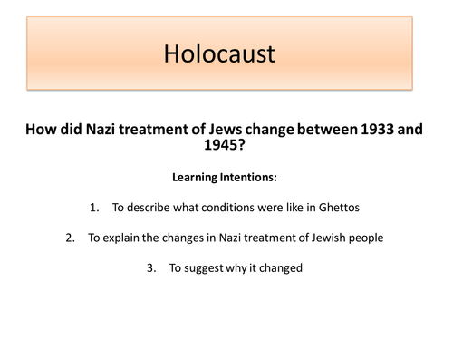 The Holocaust - Conditions in Ghettos | Teaching Resources