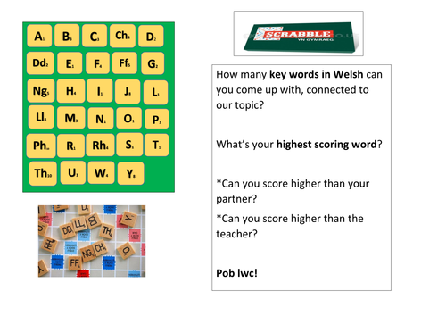 Welsh second language scrabble task | Teaching Resources