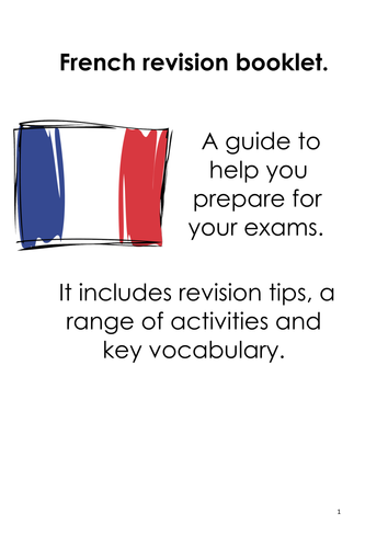 French revision booklet - Stuido 1 module 1- 3. | Teaching Resources