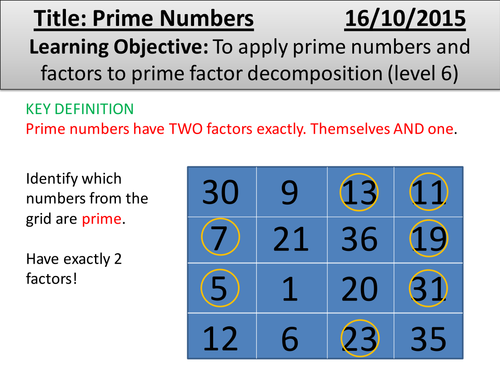 Prime Factor Decomposition (Full Lesson) | Teaching Resources