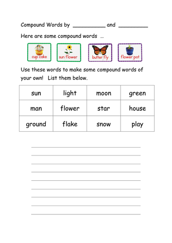 Compound word making | Teaching Resources