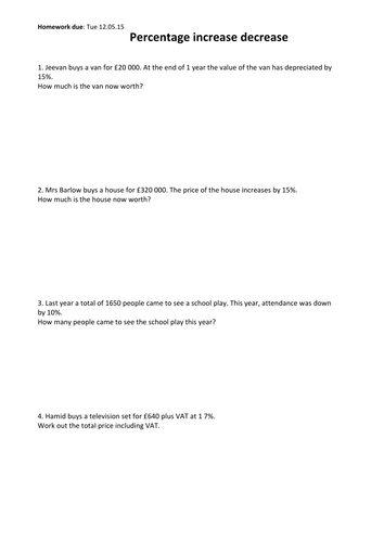 Percentages (ALL) | Teaching Resources