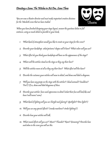 Macbeth Directing a scene: The Witches | Teaching Resources