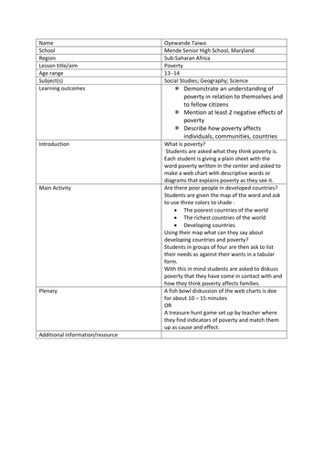Poverty | Teaching Resources