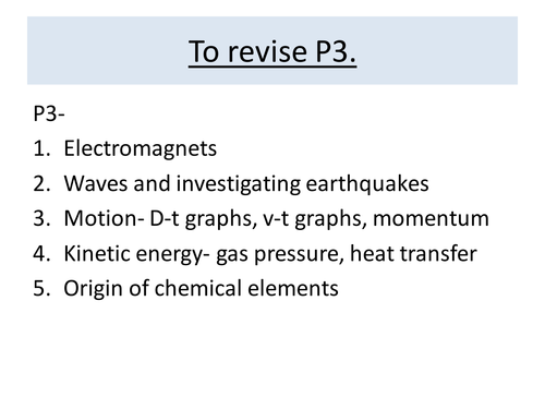 WJEC P3 Revision | Teaching Resources