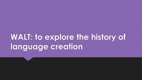 History of Language | Teaching Resources