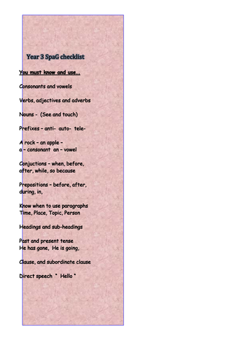 Year 3 SPaG Test by waywelly - UK Teaching Resources - TES