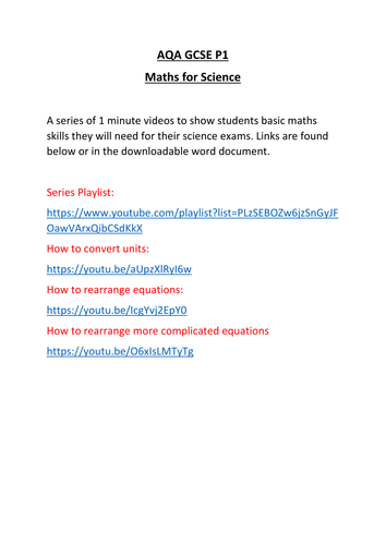 Math for Science a how to guide | Teaching Resources