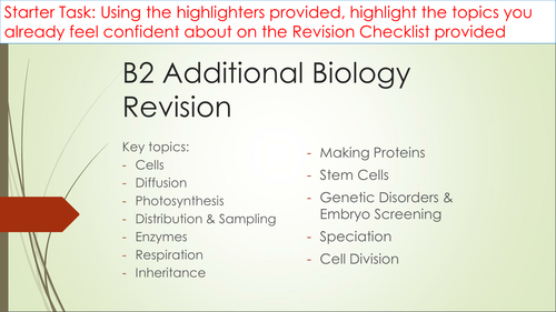 B2 Additional Biology learning mats | Teaching Resources