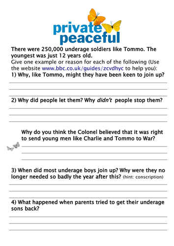 Private Peaceful Colonel Quotes Militarism Wikipedia