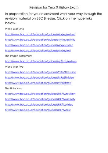 Year 9 Exam | Teaching Resources