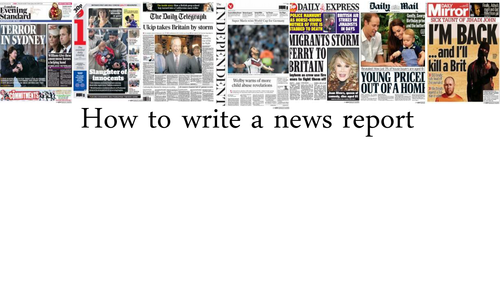Writing a News Report from Film | Teaching Resources