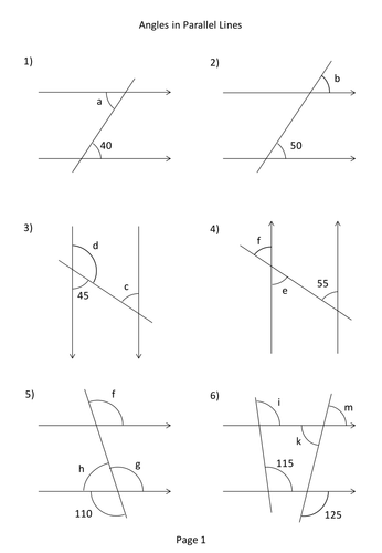 Angles in parallel lines - challenging. Worksheet by Tristanjones ... Angles in parallel lines - challenging. Worksheet by Tristanjones ...
