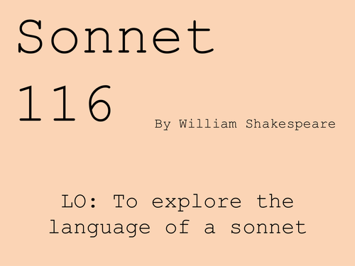 Sonnet 116 Lesson | Teaching Resources