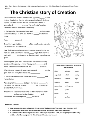 Christian creation story banner by maz1 - Teaching Resources - TES