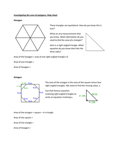 Investigating the area of regular polygons | Teaching Resources