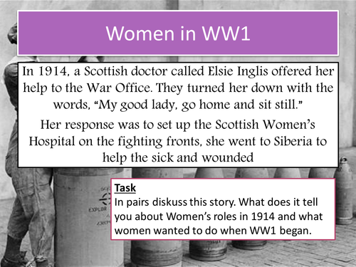 Women's roles in WW1 | Teaching Resources