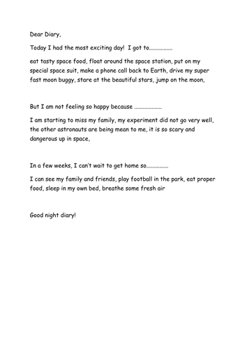 Astronaut Research and Diary Writing Lessons by megaalex66 - Teaching ...