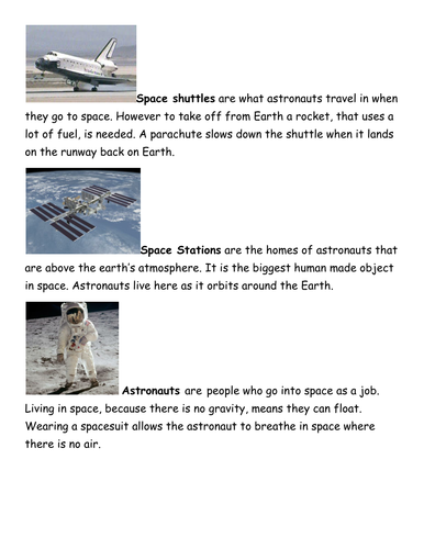 Astronauts Fact Sheet | Teaching Resources