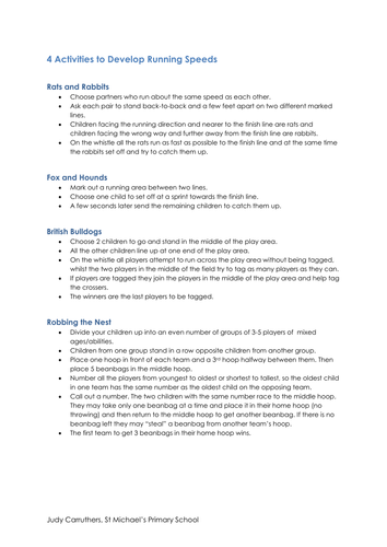 Primary PE: Running Games | Teaching Resources