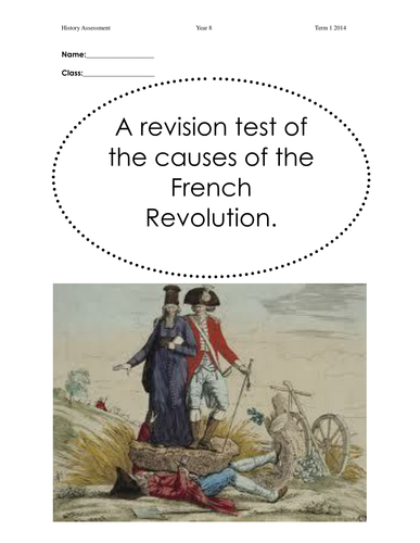 Causes of the French Revolution Revision test | Teaching Resources