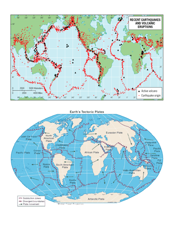 Distribution of Earthquakes and Volcanoes by mbell1205 - Teaching ...