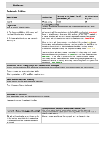Yr 9 basketball dribbling and passing | Teaching Resources