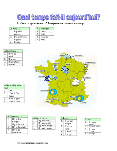 Quel temps fait il a ...? | Teaching Resources