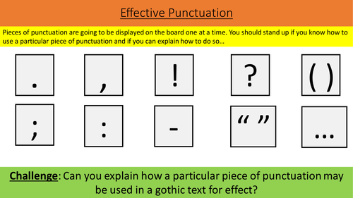Using punctuation for effect in gothic texts. | Teaching Resources