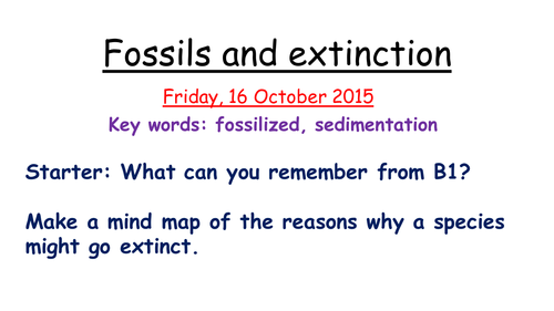 Fossils and extinction | Teaching Resources