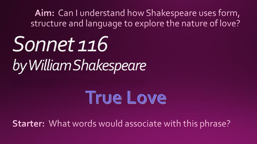 Sonnet 116 - Shakespeare | Teaching Resources