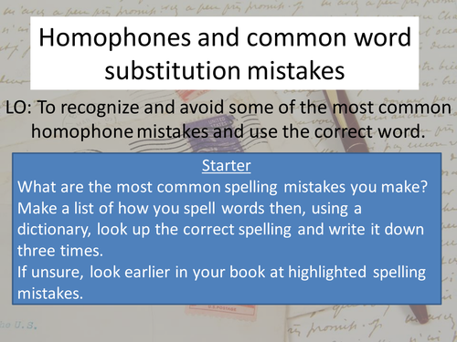 Homophones and spelling mistakes | Teaching Resources