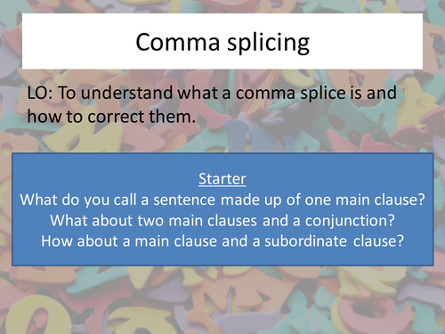 Comma Splicing | Teaching Resources