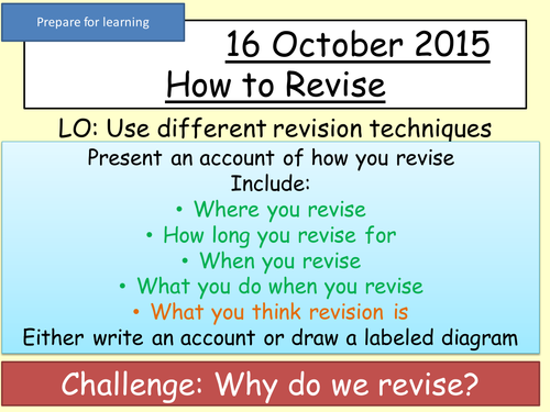 Revision Techniques by - UK Teaching Resources - TES