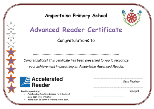 AR Accelerated Reader Certificates | Teaching Resources AR Accelerated Reader Certificates | Teaching Resources