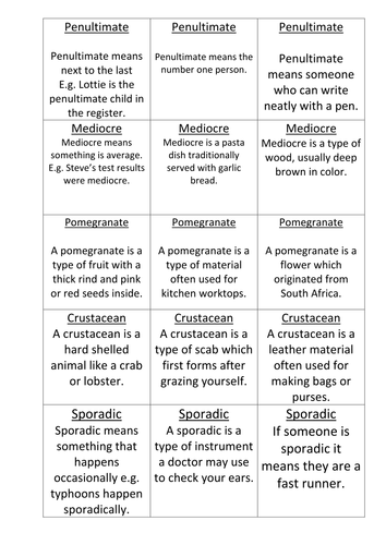 Call my bluff game | Teaching Resources