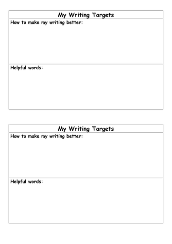 Writing Target Card | Teaching Resources