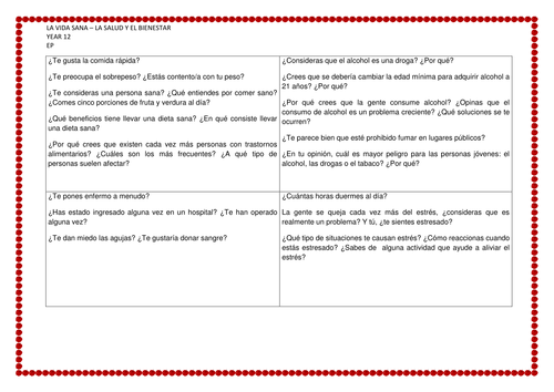 La vida sana -la salud y el bienestar oral | Teaching Resources