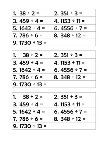 Showdown GAME - division - KS3 | Teaching Resources