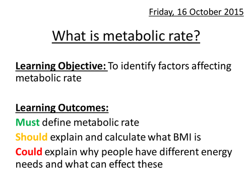 What is metabolic rate? | Teaching Resources