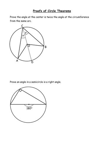 Proving circle theorems | Teaching Resources Proving circle theorems | Teaching Resources