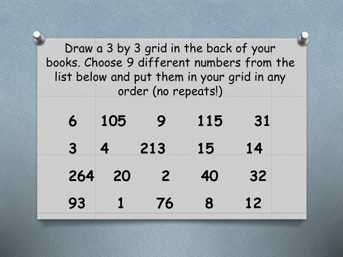 Sequences bingo | Teaching Resources