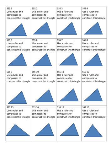 Constructing Triangles cards. | Teaching Resources